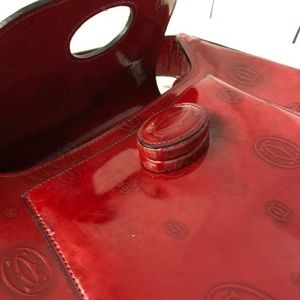 Cartier | Bags | Cartier Monogram Burgundy Leather Shoulder Bag | Poshmark